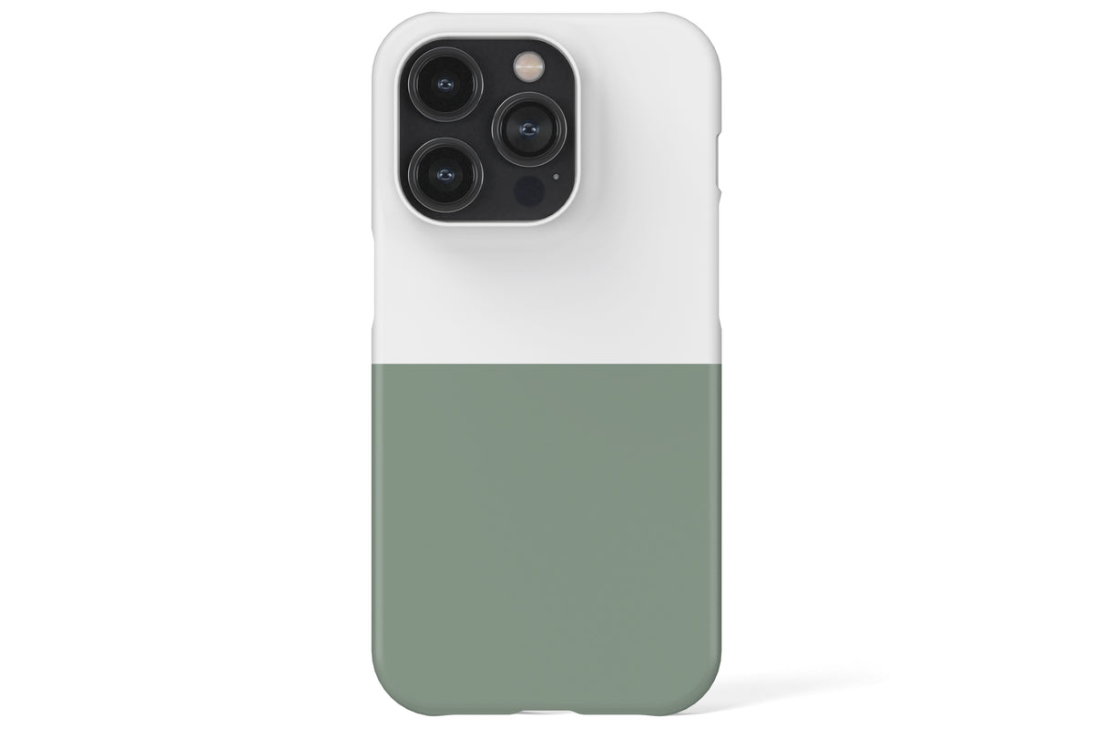 Sage Green Phone Case | Block Colour White iPhone Case | Casetful